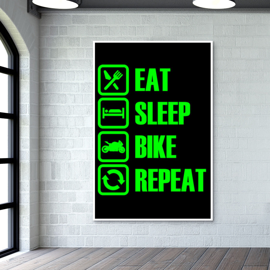 Eat Sleep Bike Repeat Wall Art| Buy High-Quality Posters and Framed Posters Online - All in One ...