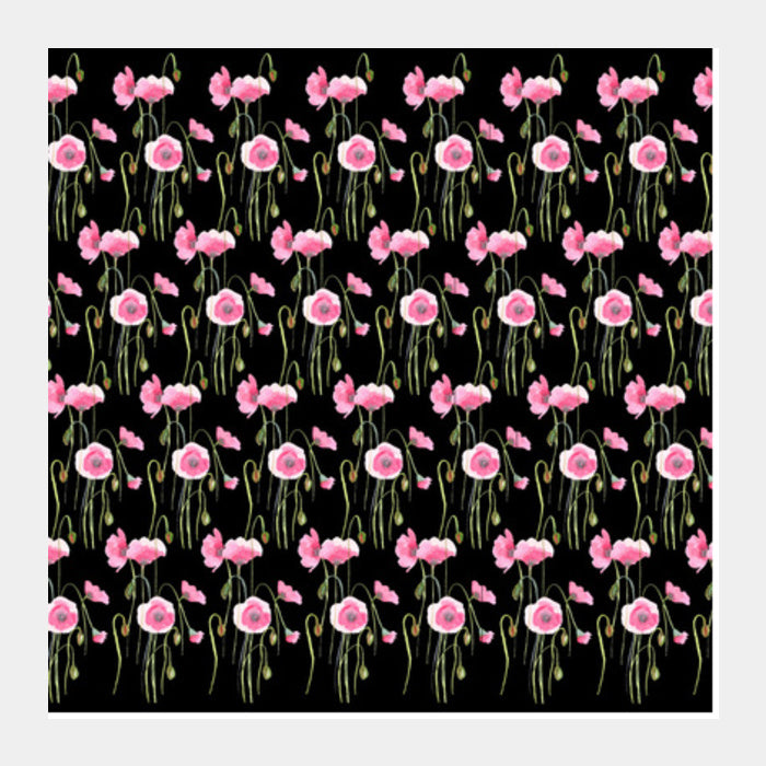 Abstract Pink Poppy Flowers Pattern Hand Painted Floral Illustration ...