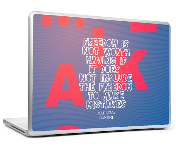 Buy Laptop Skins & Decals Online | Mahatma Gandhi Quote - Freedom ...