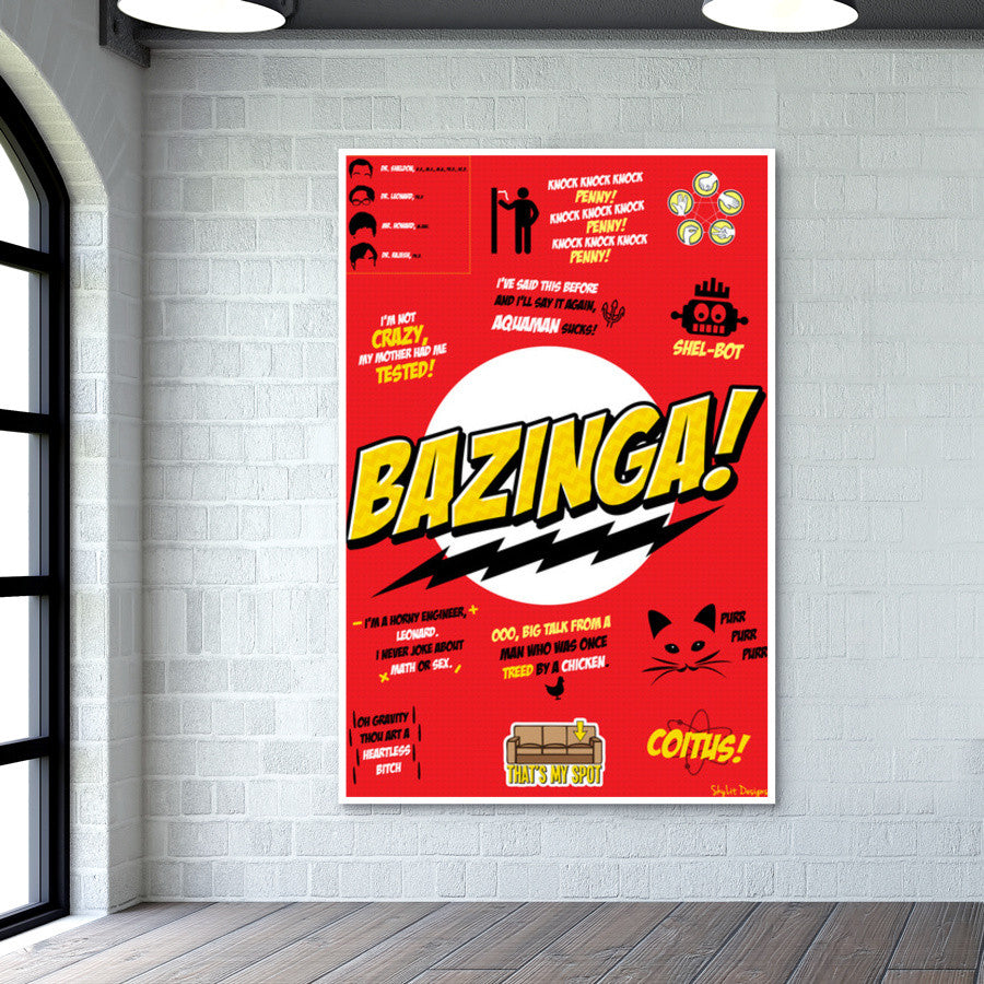 Big Bang Theory Bazinga Wall Art| Buy High-Quality Posters and Framed ...