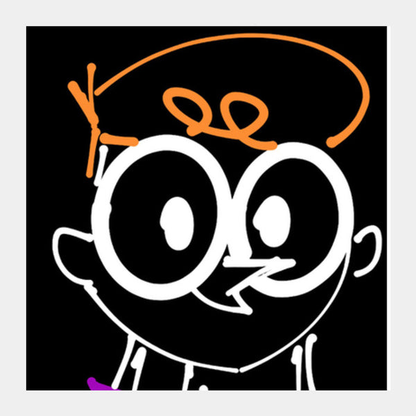 Dexter Laboratory Minimal Sketch Doodle Artwork (Childhood/Cartoon) Sq ...