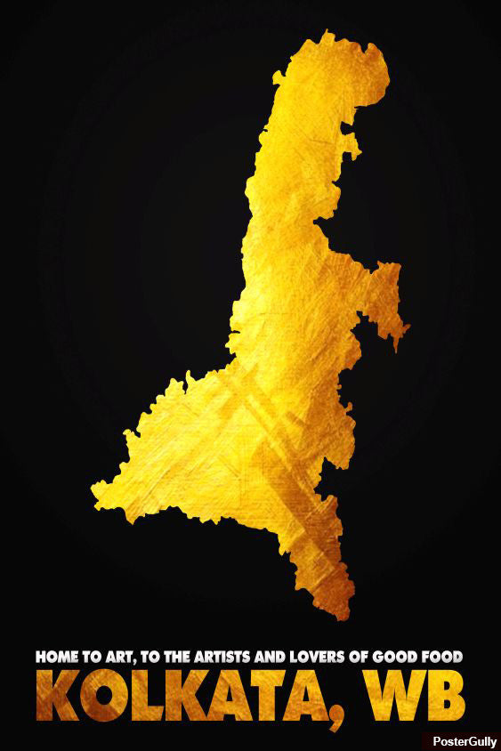 Kolkata_WB Map Artwork| Buy High-Quality Posters and Framed Posters ...