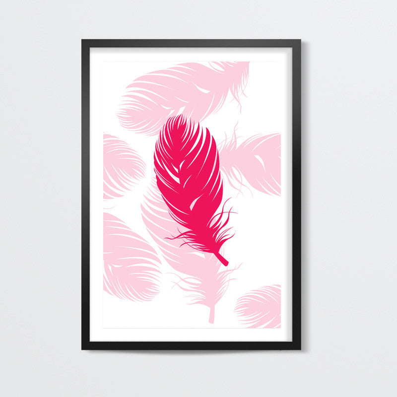 Pink Feather Wall Art| Buy High-Quality Posters and Framed Posters ...