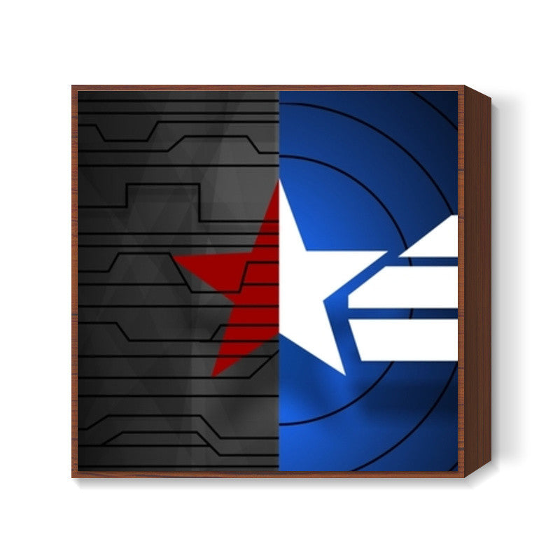 Captain america Winter Soldier combined marvel Square Art Prints| Buy ...