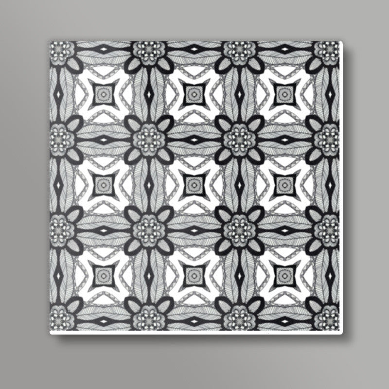 Black And White Doodle Art Pattern Square Art Prints – PosterGully