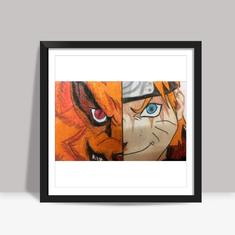 Naruto | Oil Pastel Sketch | Square Art Prints| Buy High-Quality ...