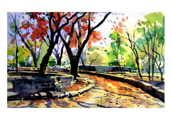 Village Well Painting Wall Art – PosterGully