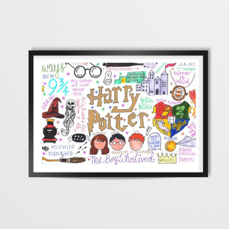 Harry Potter Doodle Wall Art| Buy High-Quality Posters and Framed ...