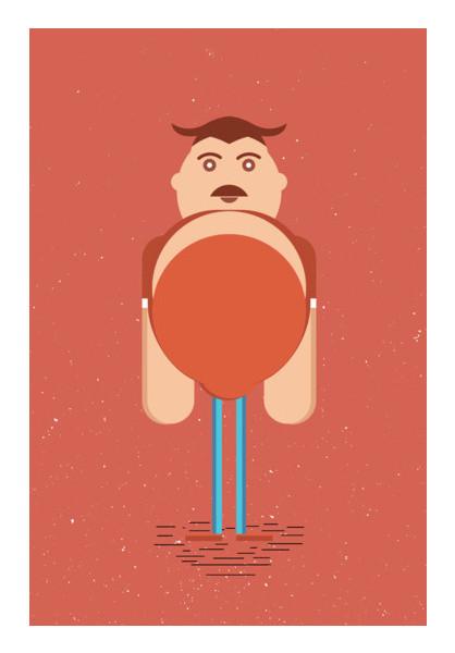 Long Leg Men Cartoon Wall Art PosterGully Specials