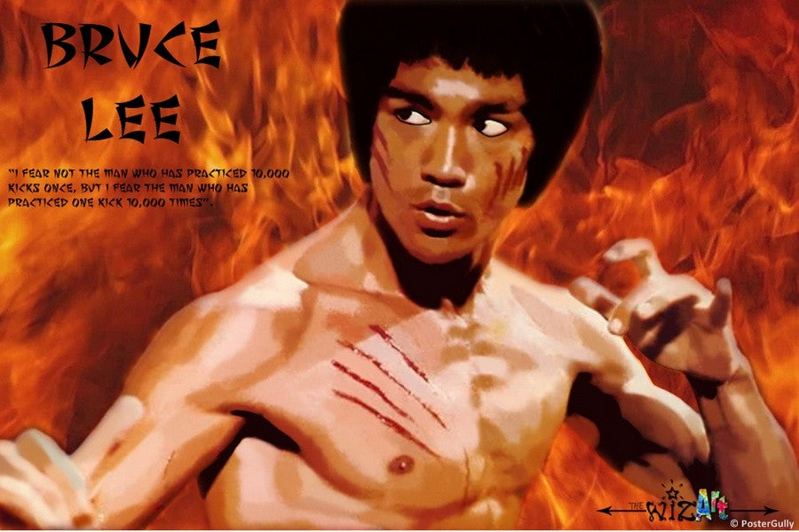 Bruce Lee | Fire| Buy High-Quality Posters and Framed Posters Online ...