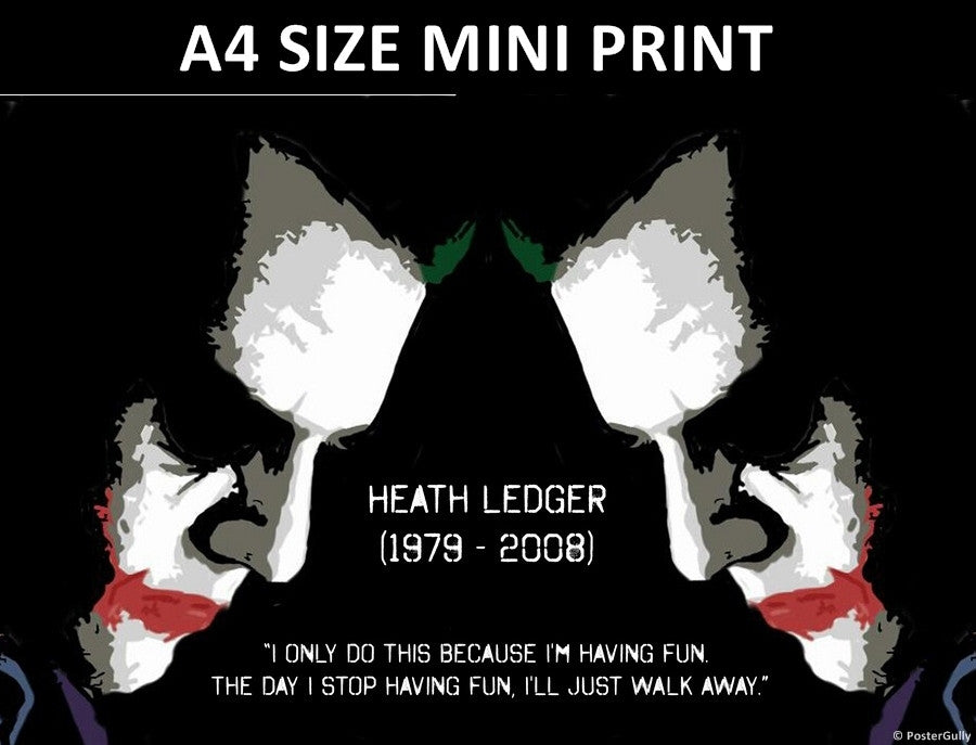 Heath Ledger | Joker Having Fun | Mini Print| Buy High-Quality Posters ...