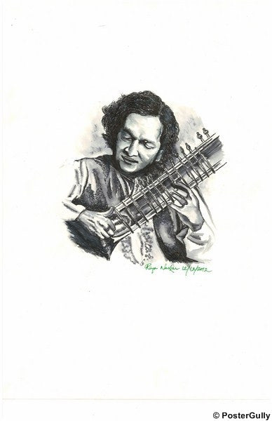 Pt. Ravi Shankar Artwork| Buy High-Quality Posters and Framed Posters ...