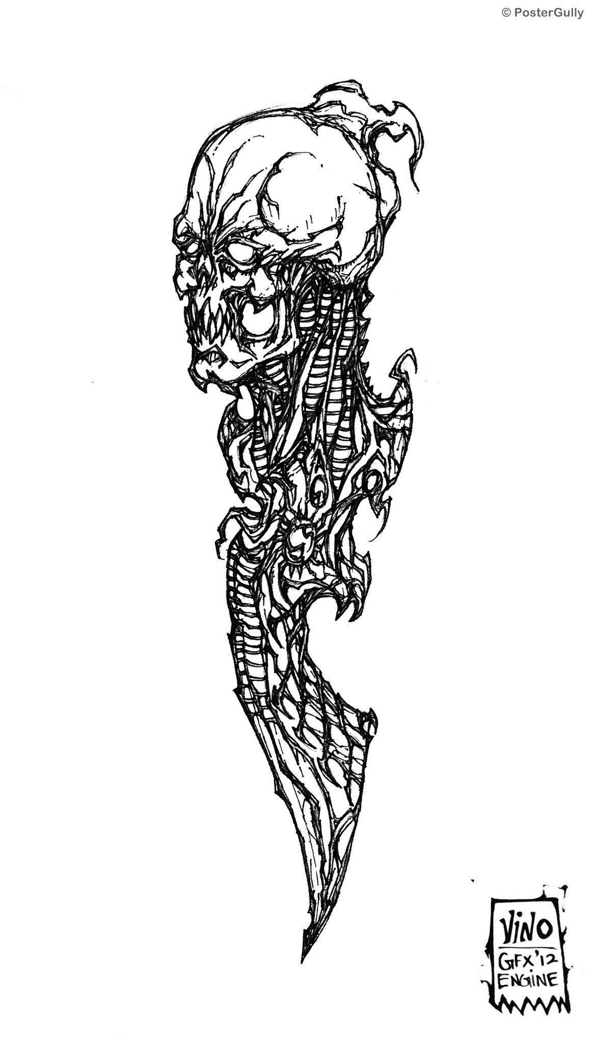 Buy Paintings Online | Sacrifical Dagger Line Art – PosterGully