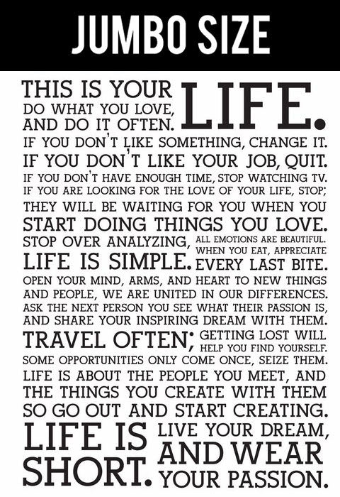 This Is Your Life | Jumbo Poster| Buy High-Quality Posters and Framed ...