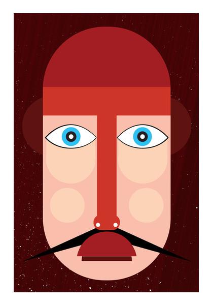 Human Face Digital Art With Red Wall Art PosterGully Specials