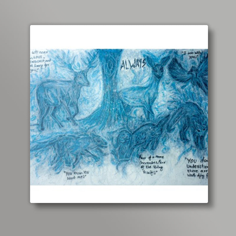 Harry Potter Patronus | Oil Pastel Art Square Art Prints| Buy High ...