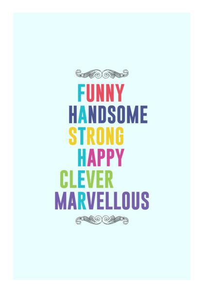 Father meaning of each letter typography Wall Art – PosterGully