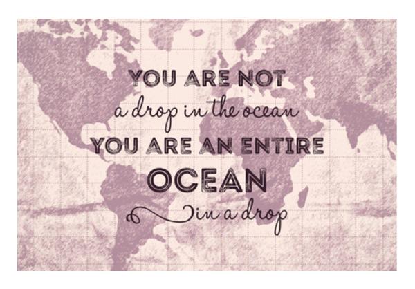 Motivational Quote World Map Wall Art PosterGully Specials